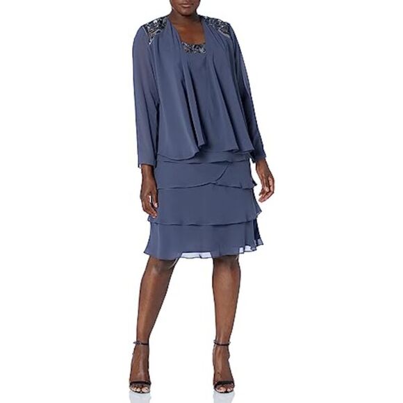 SLNY | Sweaters | Nwt Slny Womens Blue Sheer Sequined Long Sleeve Open ...